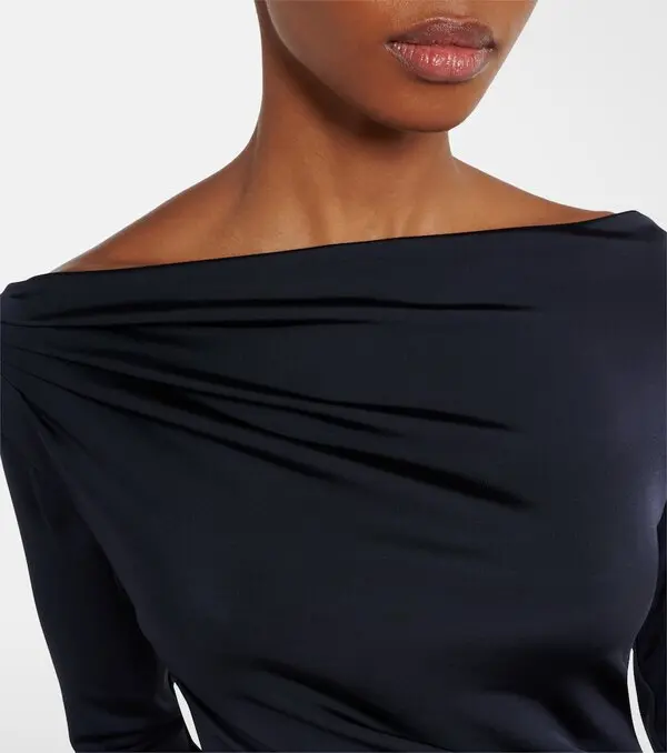 Victoria Beckham Gathered Jersey Maxi Dress