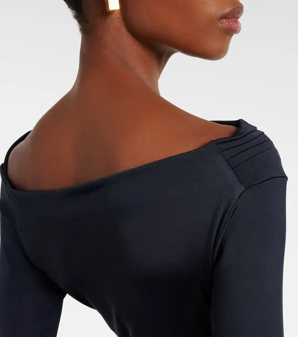 Victoria Beckham Gathered Jersey Maxi Dress