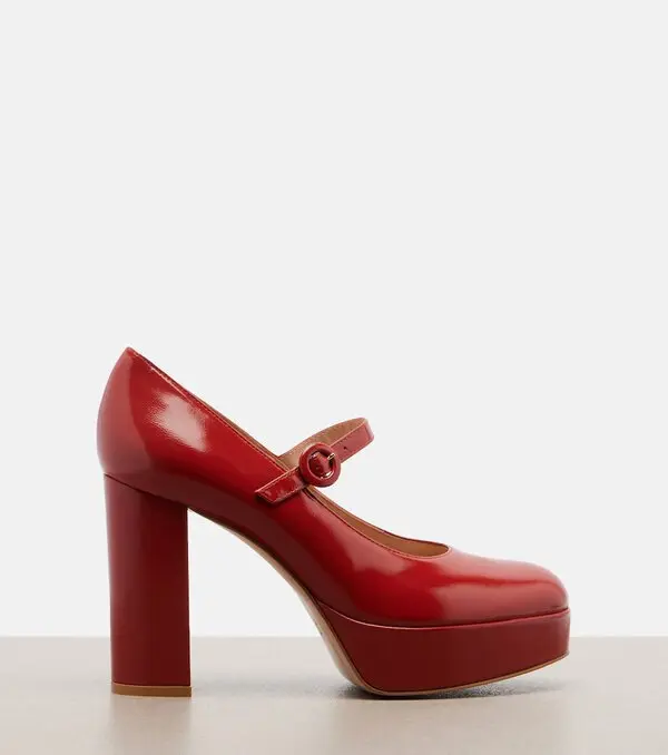 GIANVITO ROSSI Patent Leather Mary Jane Platform Pumps