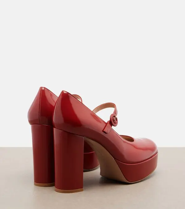 GIANVITO ROSSI Patent Leather Mary Jane Platform Pumps