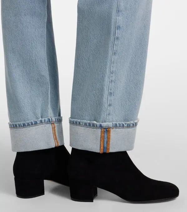 GIANVITO ROSSI Suede Ankle Boots With Zip Fastening