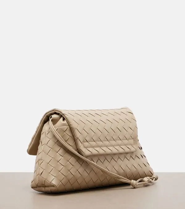 Bottega Veneta Giorno Intrecciato Small Shoulder Bag - Beige
