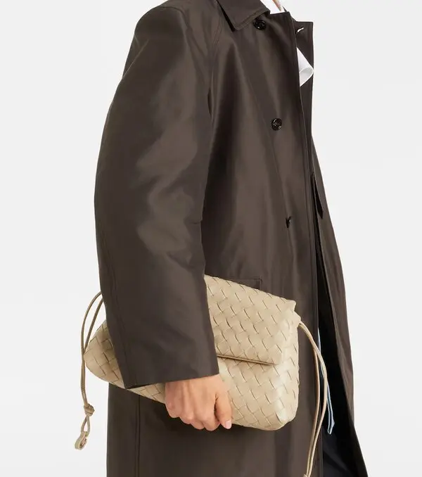 Bottega Veneta Giorno Intrecciato Small Shoulder Bag - Beige