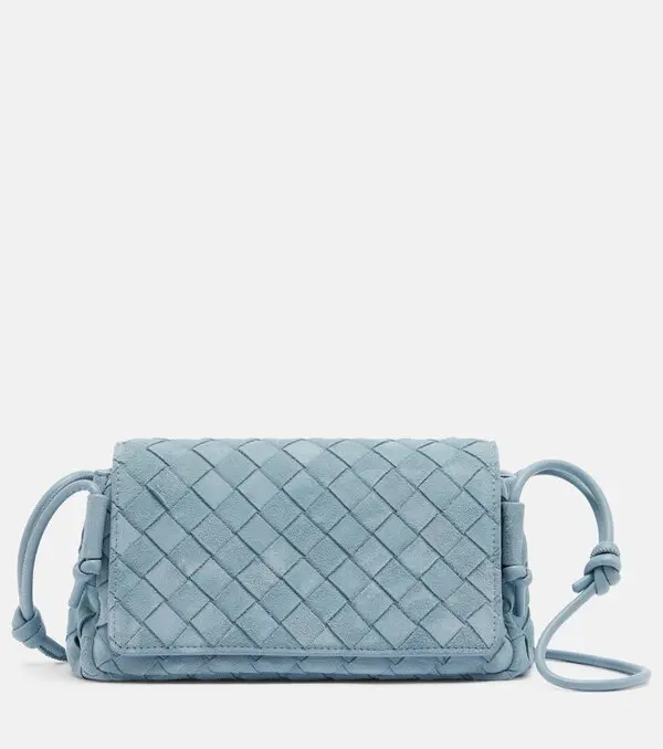 Bottega Veneta Notturno Intrecciato Suede Crossbody Bag