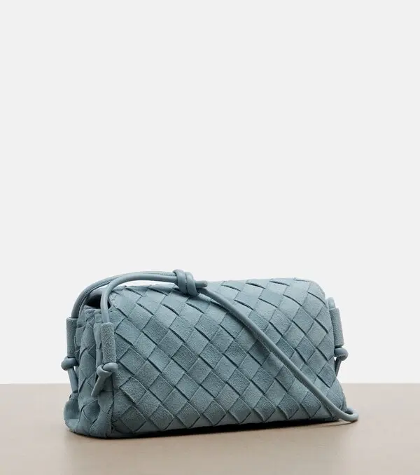 Bottega Veneta Notturno Intrecciato Suede Crossbody Bag