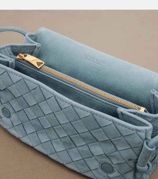 Bottega Veneta Notturno Intrecciato Suede Crossbody Bag