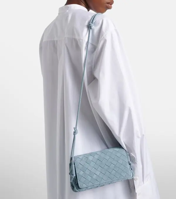 Bottega Veneta Notturno Intrecciato Suede Crossbody Bag