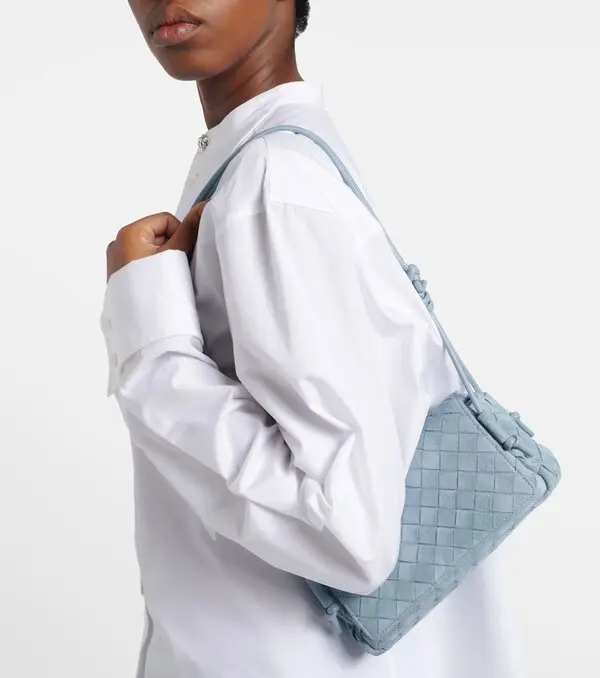 Bottega Veneta Notturno Intrecciato Suede Crossbody Bag