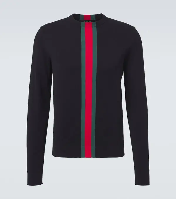 Gucci Web Stripe Cotton Sweater