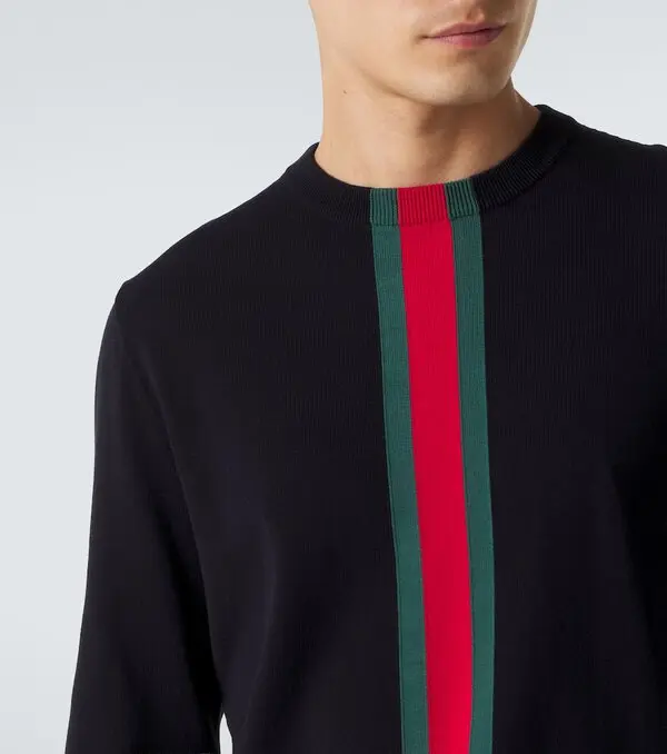 Gucci Web Stripe Cotton Sweater