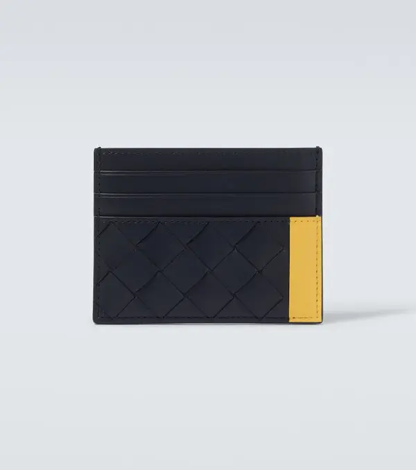 Bottega Veneta Intrecciato Leather Card Holder - Black