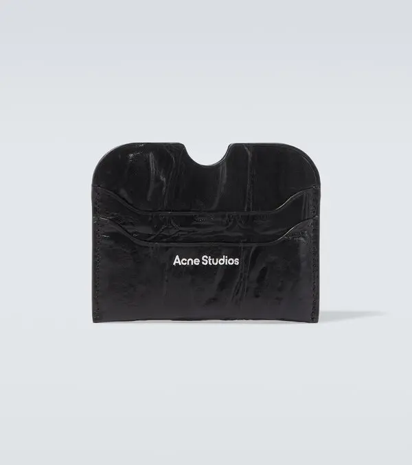 Acne Studios Croc-effect Leather Card Holder - Black