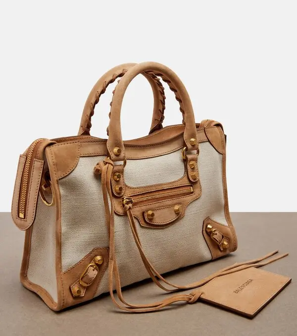 Balenciaga Le City Small Canvas Top-handle Bag - Beige
