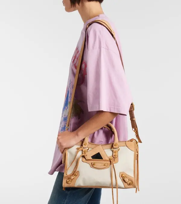 Balenciaga Le City Small Canvas Top-handle Bag - Beige