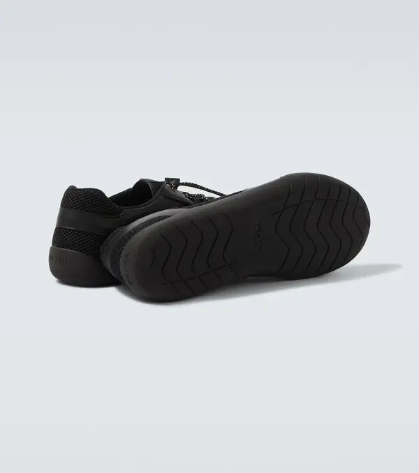 Prada Speedrock Leather-trimmed Sneakers - Black