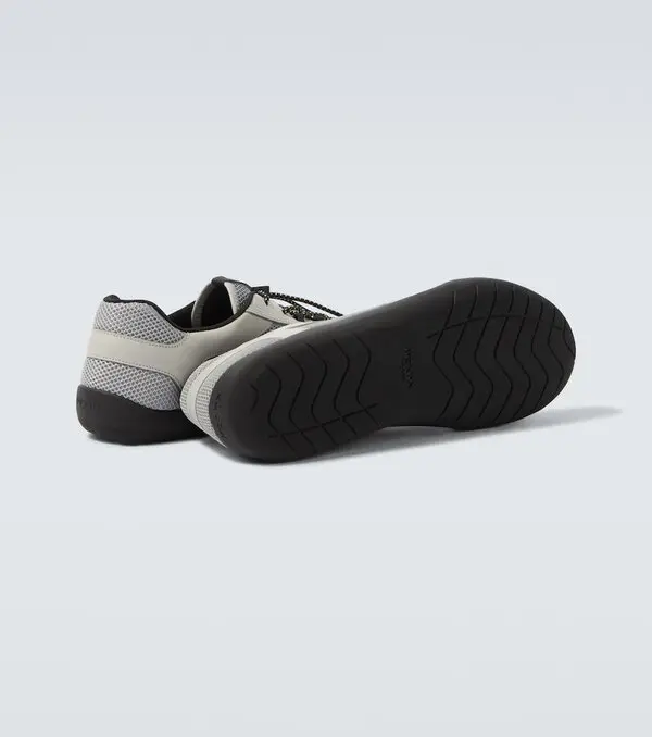 Prada Speedrock Leather-trimmed Sneakers - Grey
