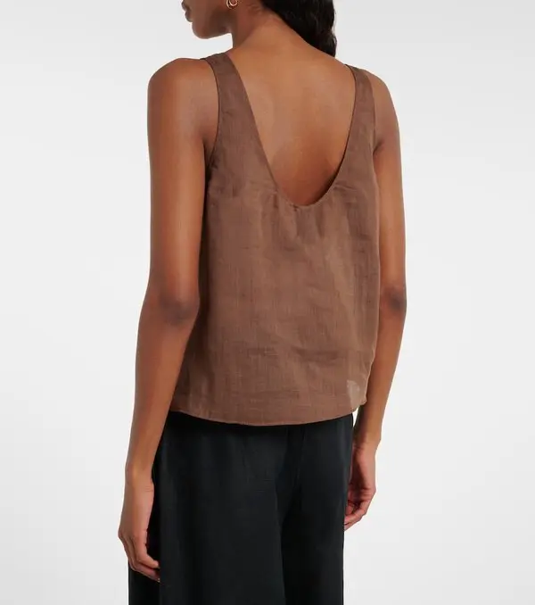 LESET Niko Ramie Tank Top - Brown