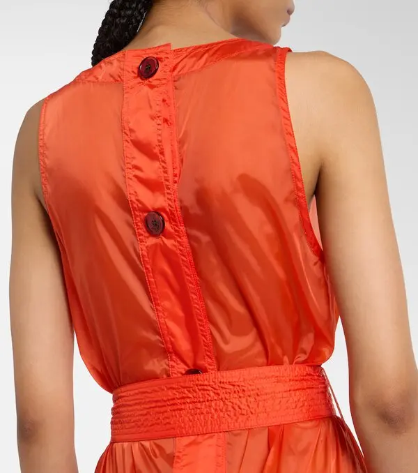 Saint Laurent Belted Midi Dress - Orange