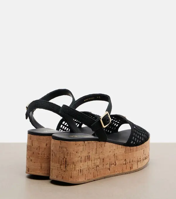 Prada Crochet Wedge Sandals