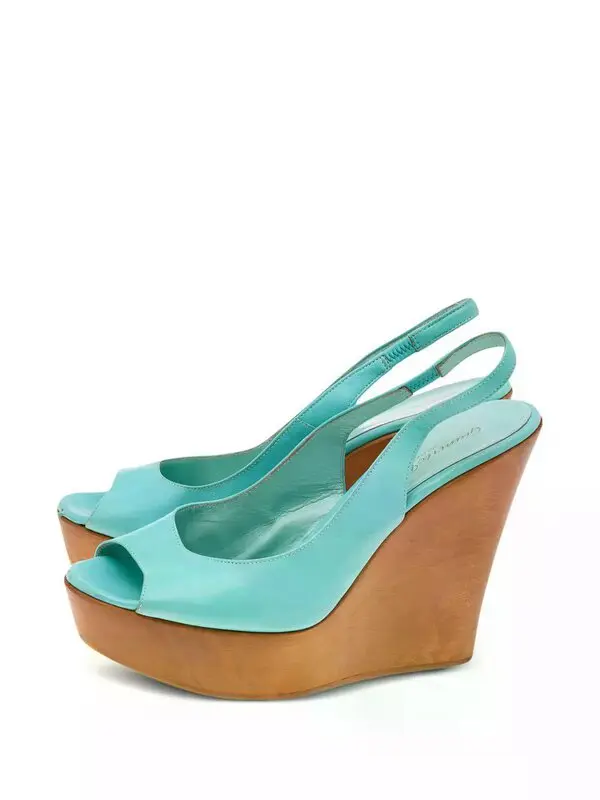 GIANVITO ROSSI Calf Leather Wedge Platform Sandals