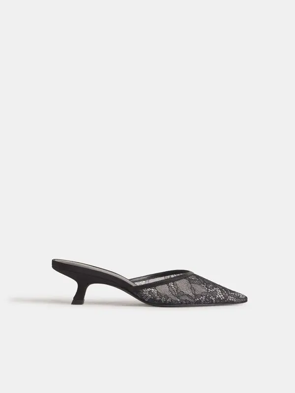 REFORMATION Wilda Kitten Mule In Lace