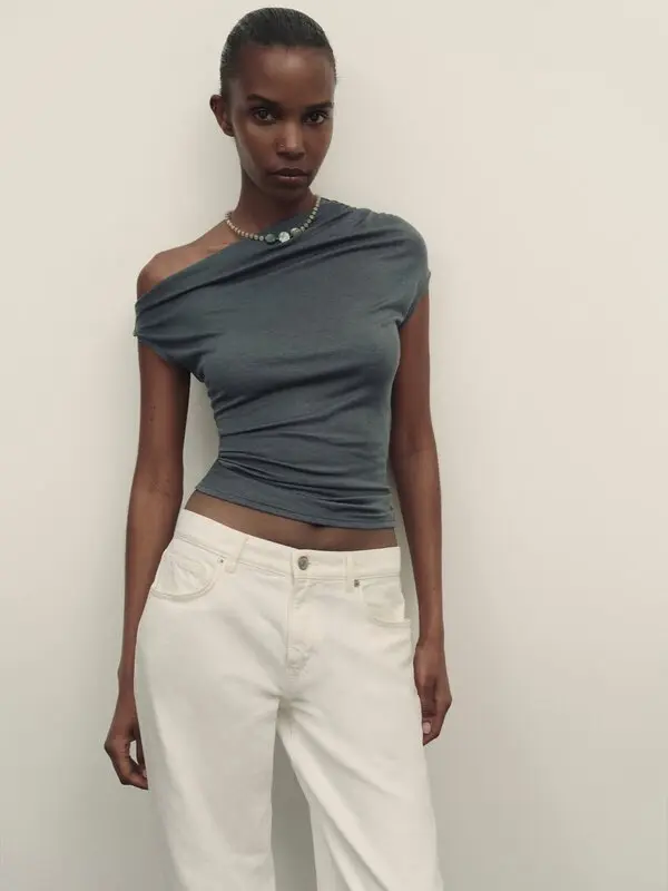 REFORMATION Nora Knit Top - Grey