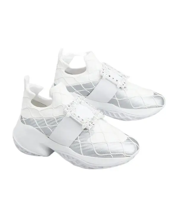 ROGER VIVIER Embellished Round Toe Sneakers