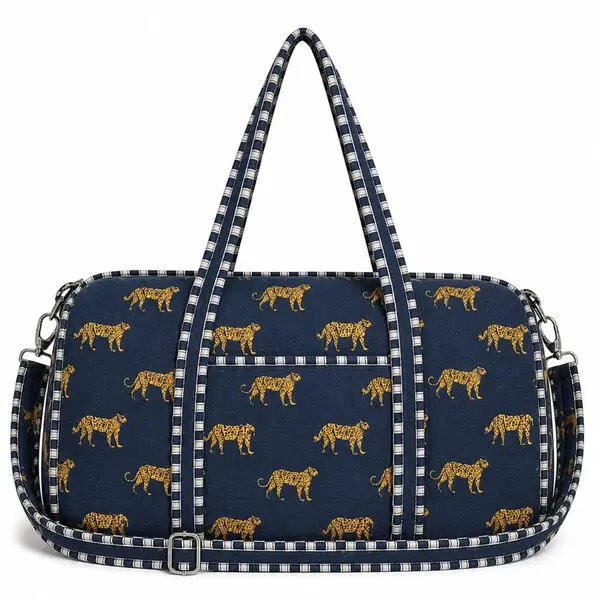 CYC Cheetah Velvet Weekender Bag - Blue