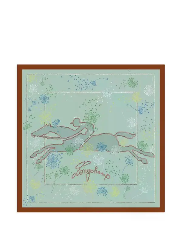 Longchamp Douce Cavalcade Scarf - Green