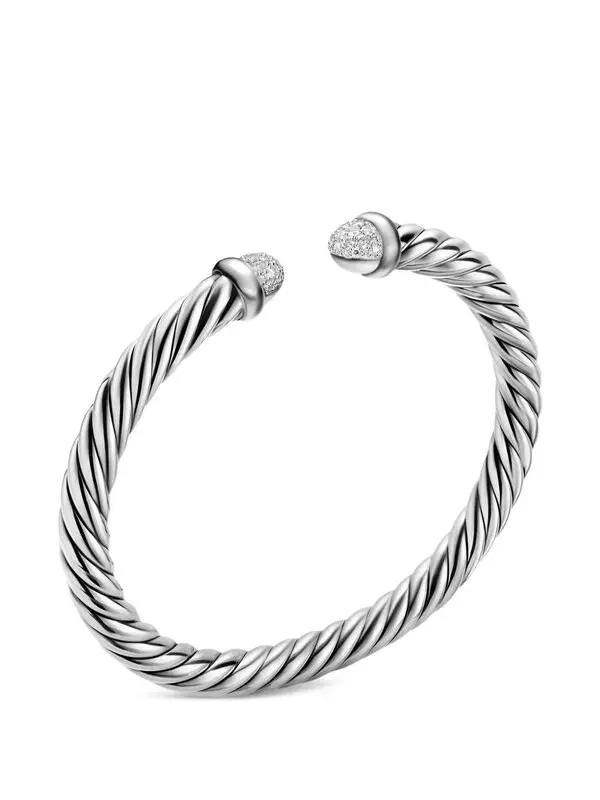 David Yurman Cable Flex® Bracelet In Sterling With Pavé Diamonds - Silver