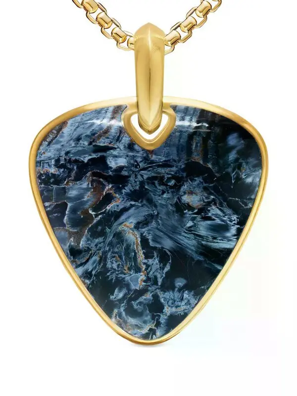 David Yurman Streamline Pick Amulet In 18-karat Yellow With Pietersite