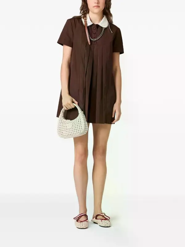 Miu Miu Embroidered Poplin Dress