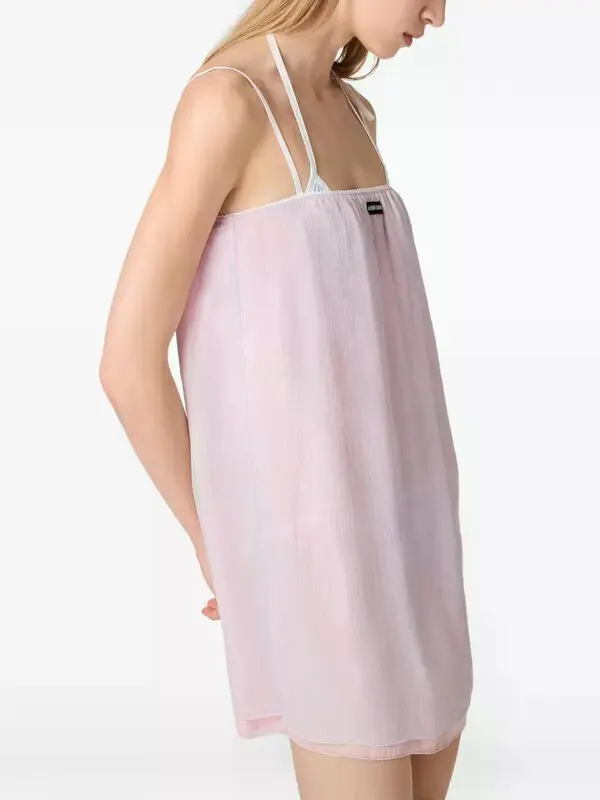 Miu Miu Chiffon Dress With Logo Detail