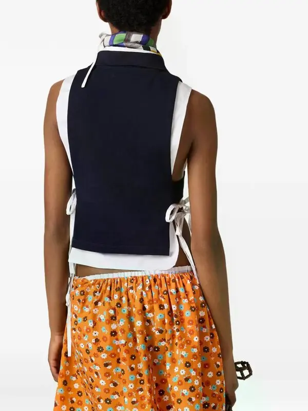 Miu Miu Logo-embroidered Polo Collar Vest