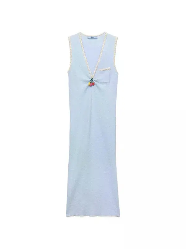 Prada Cotton Bouclé V-neck Dress
