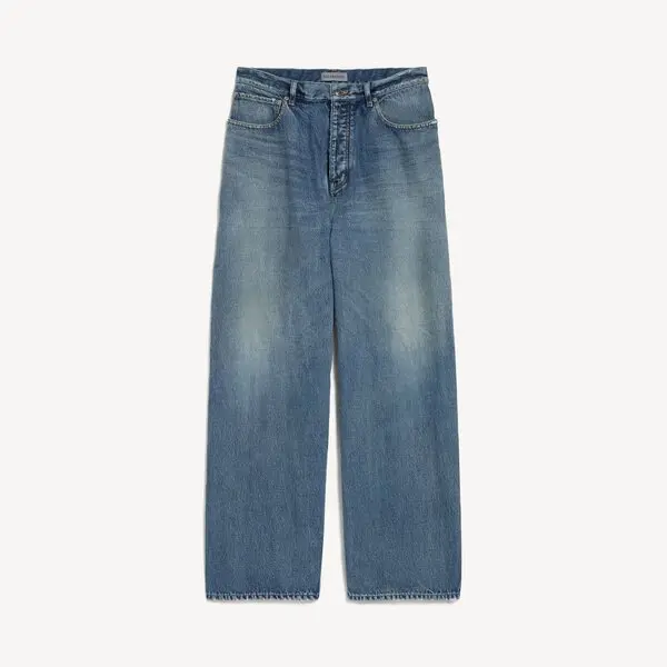 Balenciaga Baggy Jeans In Dark Organic Japanese Denim