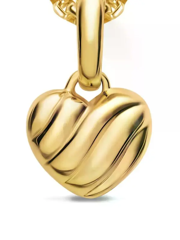 David Yurman Petite Puffy Cable Heart Amulet In 18k Yellow