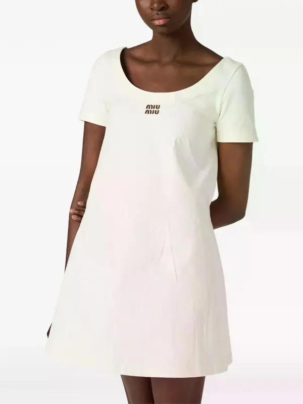 Miu Miu Jersey Mini Dress With Bow Detail