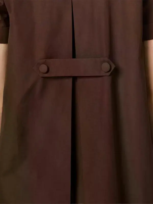 Miu Miu Embroidered Poplin Dress With Scalloped Collar