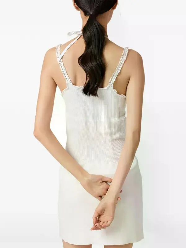 Miu Miu Ribbed Knit And Crochet Dress
