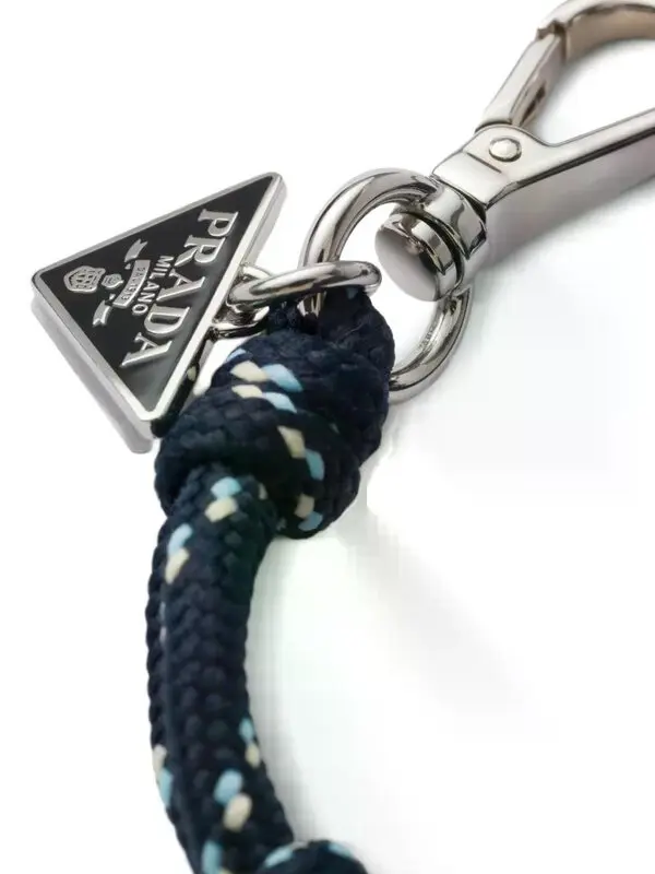Prada Cord Bracelet With Enameled Triangle Logo