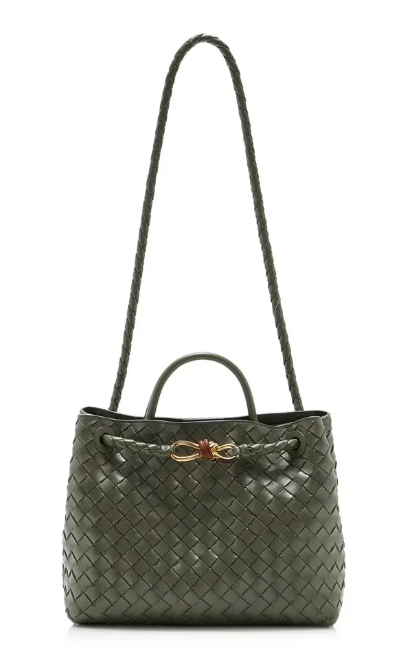 Bottega Veneta Andiamo Medium Intrecciato Leather Bag - Green