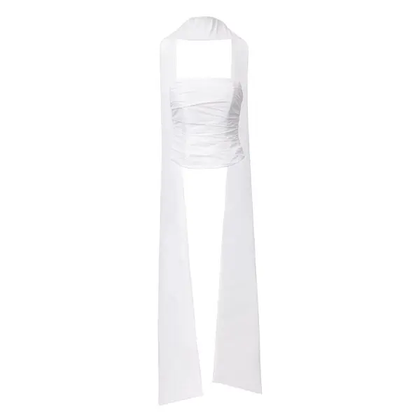 LITA COUTURE Corset Top In Taffeta - White