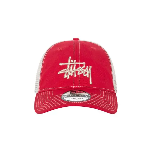 StÜssy Embroidered Logo Trucker Cap - Red