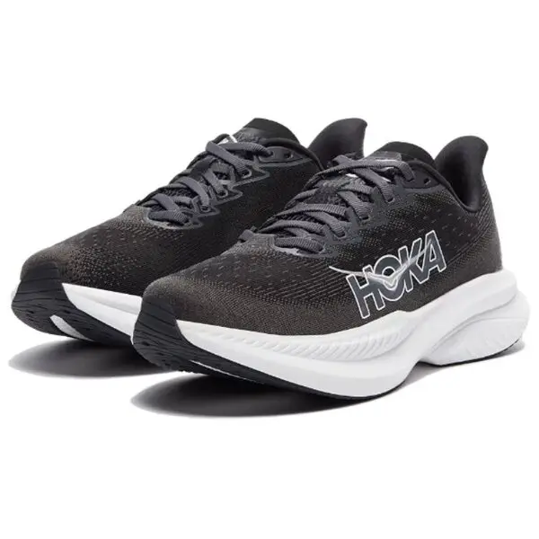 Hoka One One Mach 6 Athletic Sneakers - Blacl/white