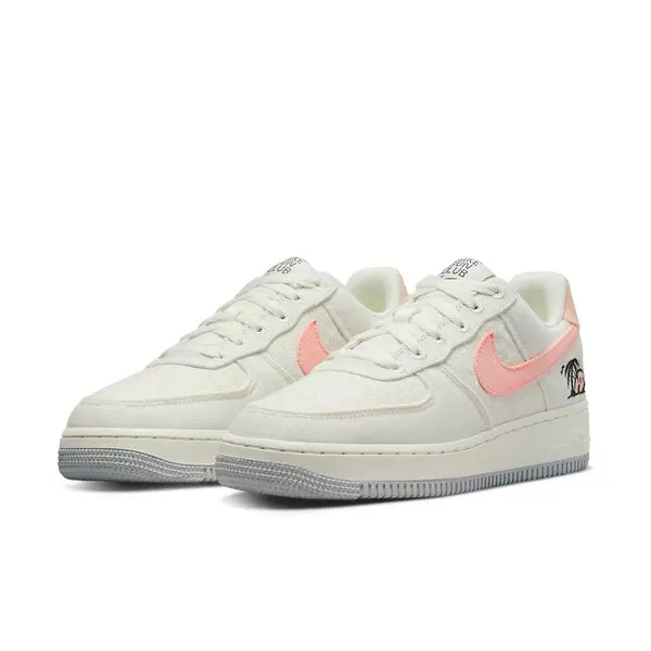 Nike Force 1 Low 'sun Club' Sneakers - Cream/pink