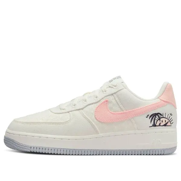 Nike Force 1 Low 'sun Club' Sneakers - Cream/pink