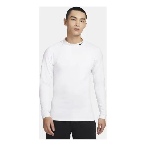 Nike Pro Dri-fit Fitness Mock-neck Long-sleeve T-shirt 'whiet - White