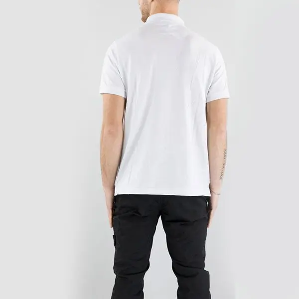 Stone Island Compass-patch Short-sleeved Polo Shirt - White