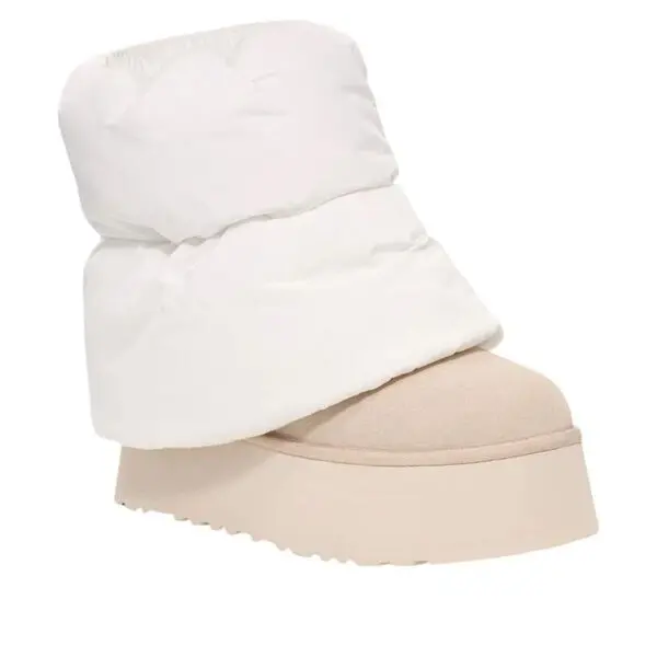 UGG Classic Mini Dipper Puffer Boots - White/ceramic